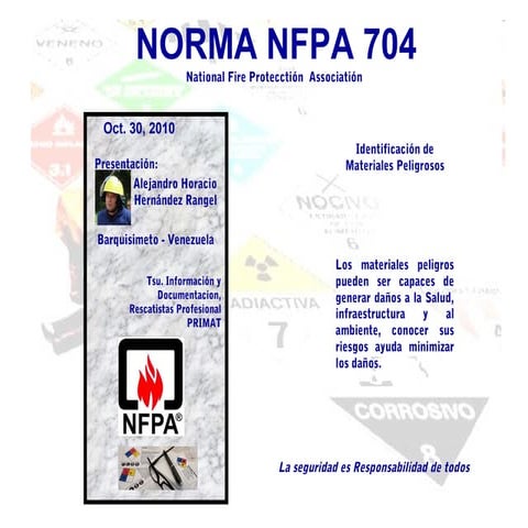 Clasificación de productos químicos según la norma nfpa 704 | DOCX