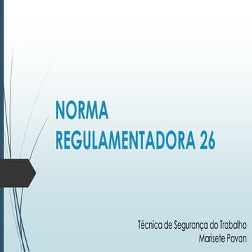 Apresentação nr 26 sinalização de segurança | PPTX