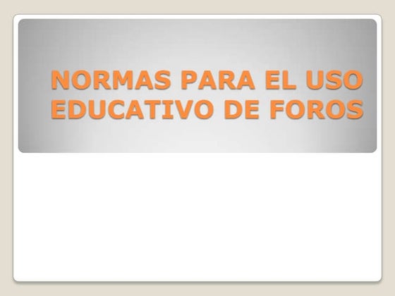 Reglas para foros de discusión | PDF