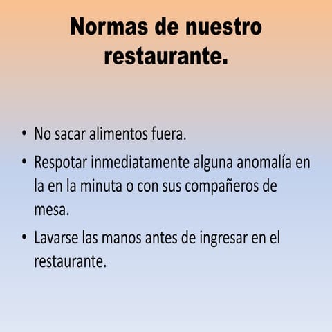 Normas de un restaurante | PPTX