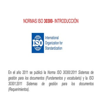 Normas iso 30300 - Introducción | PDF