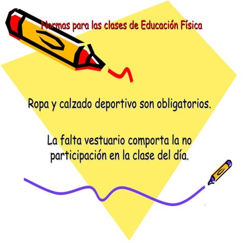 Normas para las clases de educación física | PPT