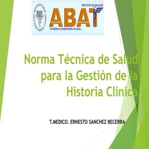 Norma Técnica de Salud para la Gestión de la Historia Clínica 3°RA ...