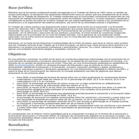 Normativa UE sobre FP y todo lo relacionado con la formacion ...