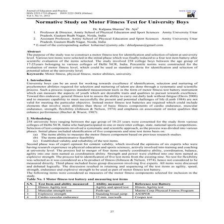 Barrow Motor Ability Test - TEST, MEASUREMENT AND EVALUATION IN ...