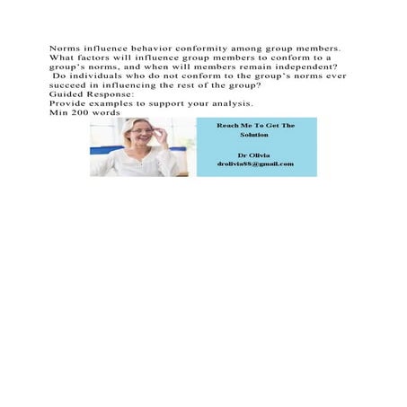 Norms influence behavior conformity among group members. What facto.docx