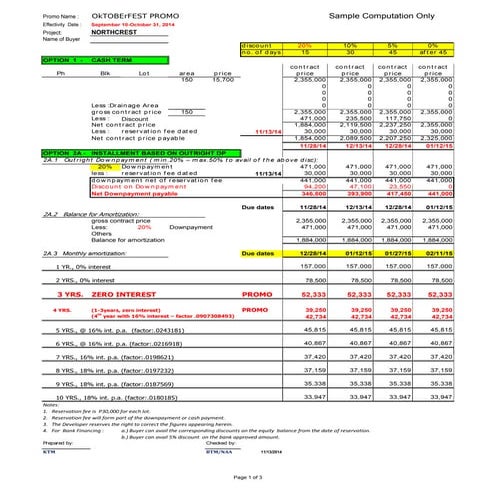 Northcrest sample computation | PDF