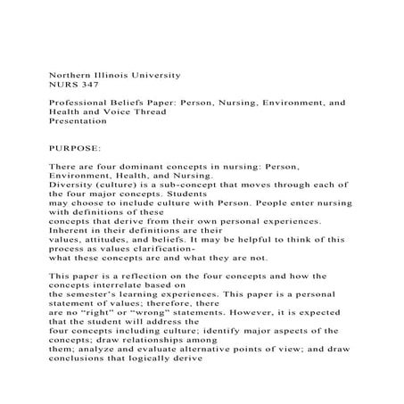Northern Illinois University NURS 347 Professional Beli.docx