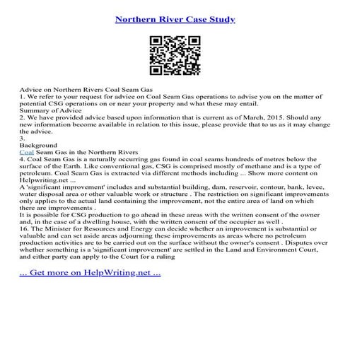 Northern River Case Study | PDF