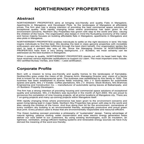 Northernsky properties | PDF