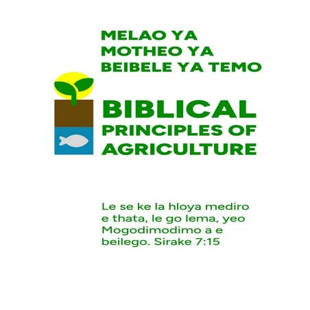 Northern Sotho Sepedi - Biblical Principles of Agriculture - How to ...