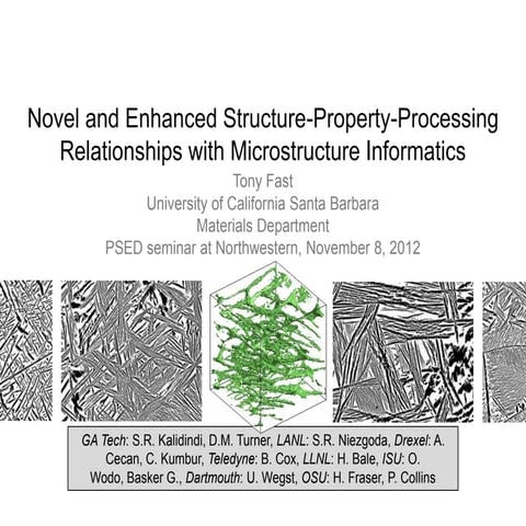 Novel and Enhanced Structure-Property-Processing Relationships with ...