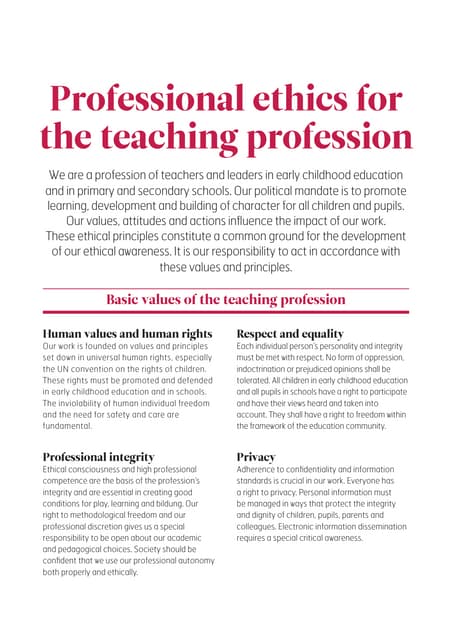 Teaching as a Profession and Code of Ethics of the Malaysian Teaching ...