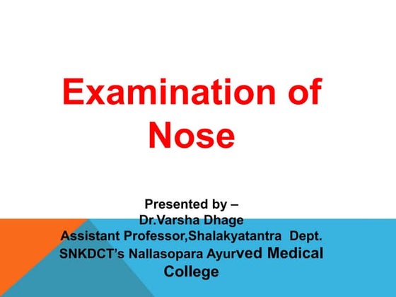 Examination of nose | PPT