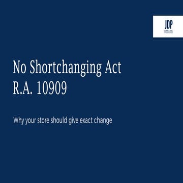 RA 10909 - No Shortchanging Act | PDF
