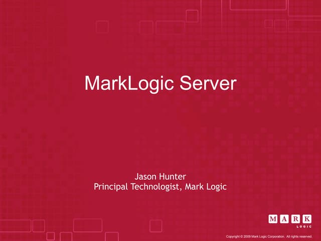 Marklogic Server Nosql At Apachecon Ppt