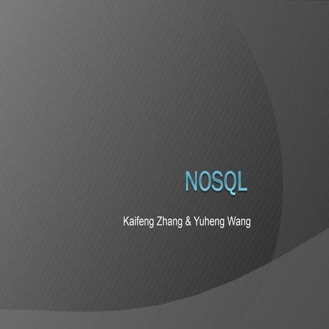 Nosql Overview Ppt