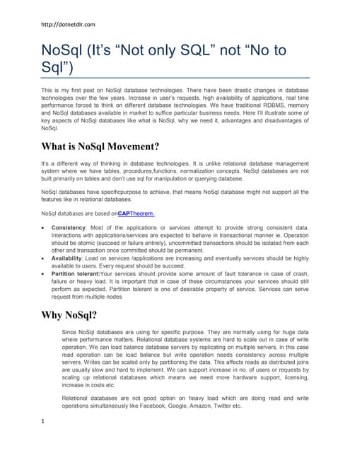 Nosql Presentation On Nosql 