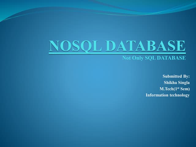Presentation On Nosql Database Related Rdbms Pptx Databases Computer Software And Applications