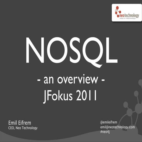 An overview of NOSQL (JFokus 2011) | PDF