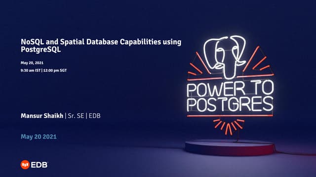 Nosql And Spatial Database Capabilities Using Postgresql Ppt 3813