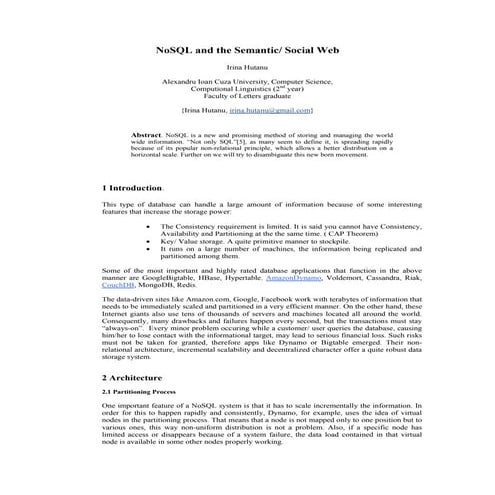 Nosql And The Semantic Web Pdf Databases Computer Software And Applications