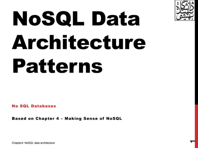 Nosql Data Architecture Patterns Pptx Databases Computer Software 8817