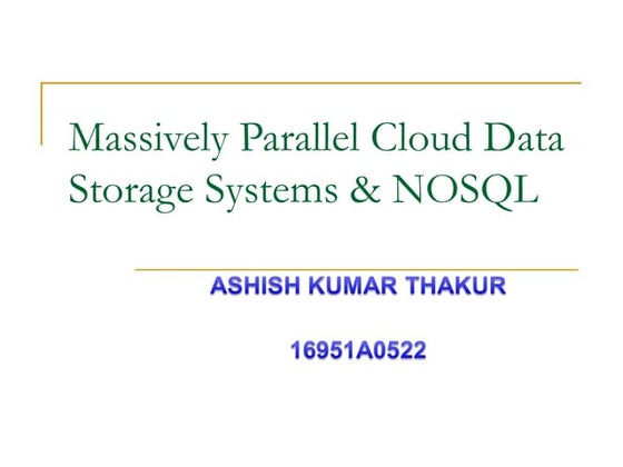 No SQL Databases as modern database concepts | PPT No SQL Databases as modern database concepts | PPT