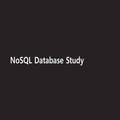 No sql database study | PPTX