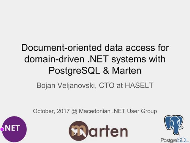 Nosql Document Oriented Data Access For Net Systems With Postgresql 8839