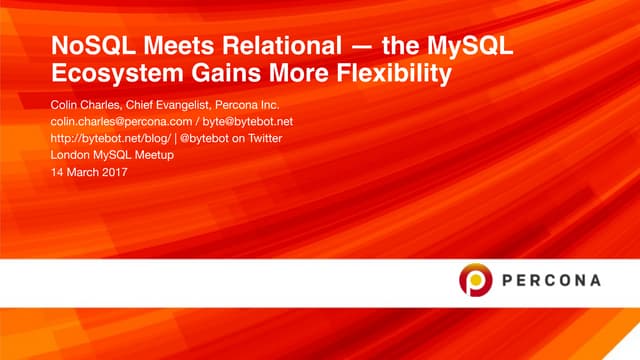 Nosql Meets Relational The Mysql Ecosystem Gains More Flexibility Ppt 6912