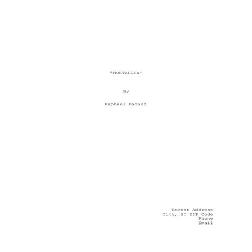 Nostalgia Screenplay Final Draft | DOCX | Eye and Vision Conditions | Diseases and Conditions
