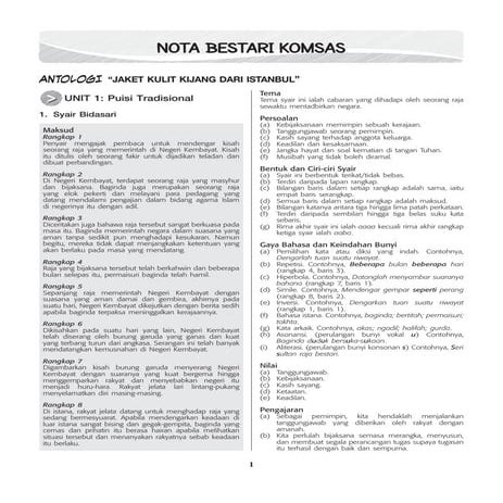Nota bestari-komsas-tingkatan-4 | PDF
