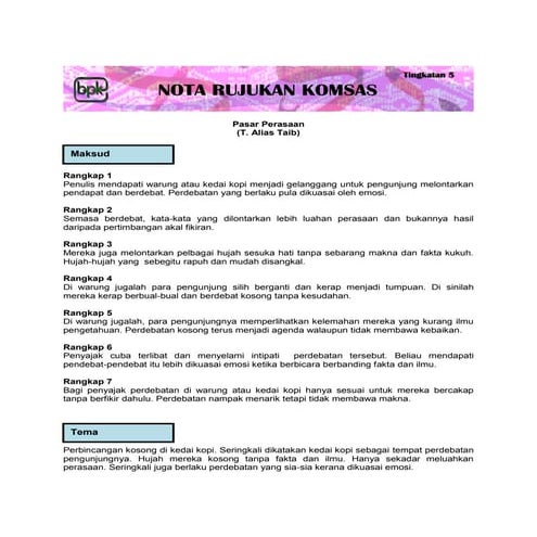 Sajak Pasar Perasaan | PDF