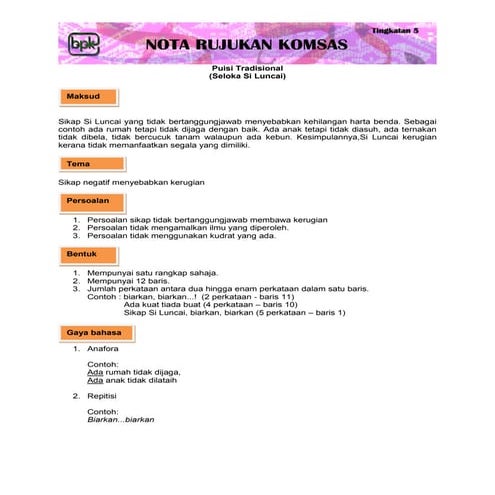 Seloka Si Luncai | PDF