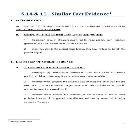 Relevancy of evidence under section 14, 15, 16 of Evidence Act 1950 ...