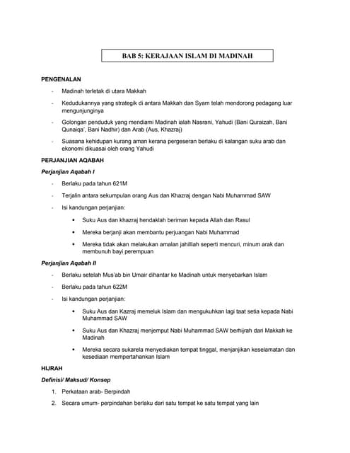 Peradaban Islam Masa Nabi Muhammad Saw Periode Madinah | PDF