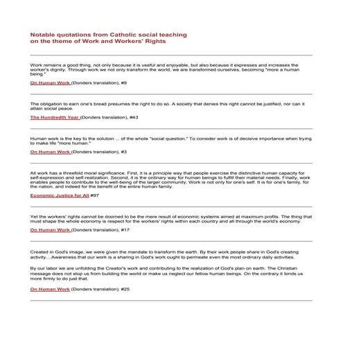 Notable quotations work and workers rights | PDF | Job Market | Economy