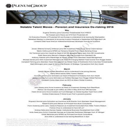 Talent moves october 2012 plenum group | PDF