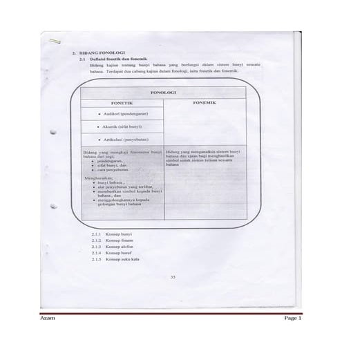 Nota bm fonologi (stpm sem 1) | PDF