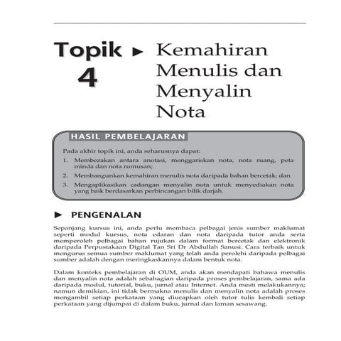 Nota bm topik4 oumh1103 | PDF
