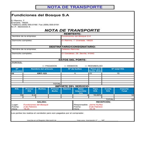 NotaDeTransporte | PDF