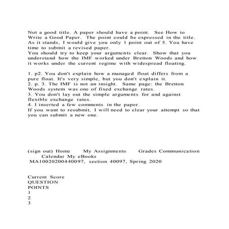 Not a good title. A paper should have a point. See How to Write a | DOCX