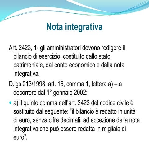 Nota Integrativa | PPTX