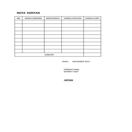 Nota kontan | DOCX