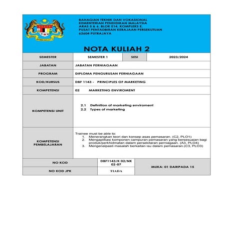 principle of marketing NOTA KULIAH 2.doc