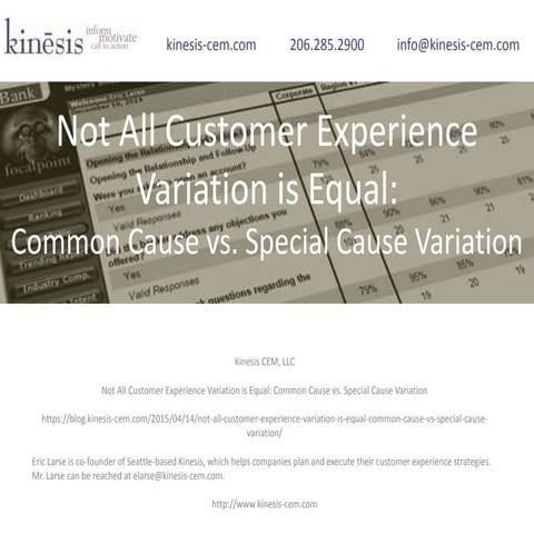 Not All Customer Experience Variation is Equal - Common Cause vs ...