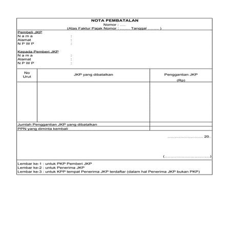 Nota pembatalan | PDF