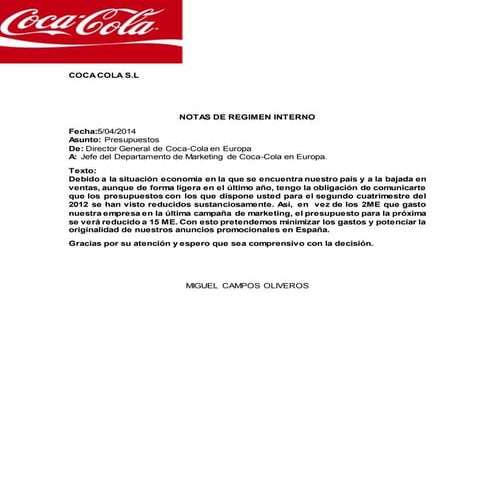 Notas internas | PDF