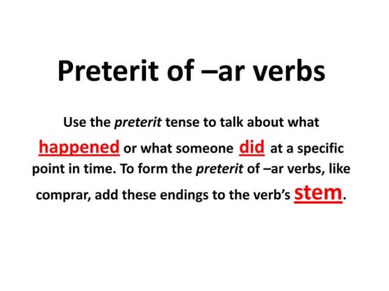 Fill in chart present preterite right side up | PDF